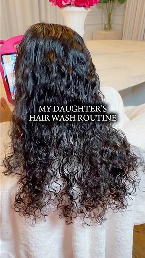 My daughter’s 15 step hair wash routine #momlife #haircare #routine #stepbystep #curlyhair #tutorial