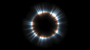 Total lunar eclipse 3D Rendering.