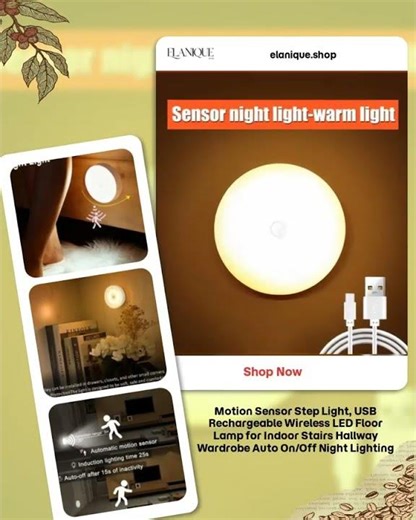 Motion Sensor Step Light, USB Rechargeable Wireless LED Floor Lamp for Indoor Stairs Hallway Ward...