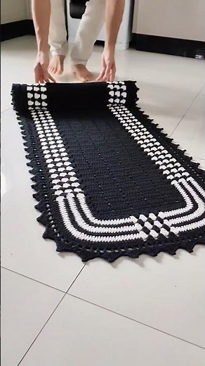 Rectangular crocheted runner rug, step-by-step tutorial by Samuel Muleke Artesão