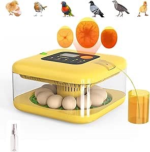 Lreerge Incubator for Hatching Eggs with Automatic Turner/Humidity/Temperature Control/Water Pump Chicken Egg Incubator for Goose Duck Chicken and Others Yellow