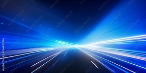 Vector Abstract, science, futuristic, energy technology concept. Digital image of light rays, stripes lines with blue light, speed and motion blur over dark blue background 4K Video Stock Video