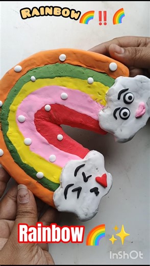 DIY idea 💡 super easy clay diye rainbow 🌈 banano🥰#shorts​#music​ #trending​ #funny​ #clay​ #clayart