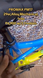 💥 NEW PROMAX PM17: 2023, 1X8, Alloy MTB💥 ✔️29er - SRP_₱ 6,900 with Freebies Pinaka murang High end Brand SPECS: 🚵 PROMAX PM17 size (M)(S) Alloy Frame 🚵 Internal Cabling 🚵 PROMAX seat post 🚵 8 Speed (1x8) 🚵Promax Double wall Alloy Rims 27.5/29 🚵COMPASS SKIN WALL Tires 🚵 LTW00 A3 Shifter 🚵 RD LTW00 A3 🚵Dual mechanical Discbrake 🚵 Crank 1x 🚵 PROMAX Lock Out Suspension Fork 🚵Sealed Bearing Bottom Bracket 🚵 Oversized Handlebar 🚵 Quick Release Hubs | Budget BIKES Cavite
