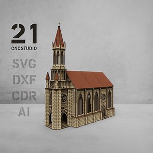 Gothic Church Laser Cut File: 3D Puzzle, Wooden Constructor (digital Download) - Etsy