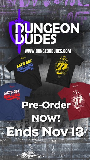 🎉 New Merch Pre-Order! 🎲 Our latest Dungeon Dudes collection is officially live, and pre-orders are open now through November 13 only! 🛒 Preorder now: https://www.dungeondudes.com/ #DungeonDudes #DnD #TTRPG #Drakkenheim #MerchDrop | Dungeon Dudes