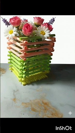 “Sticky Notes Se Banaya Cute Pen Stand ✨ flower vase, Easy Viral Craft Idea”#diy #pratibhadiyzone