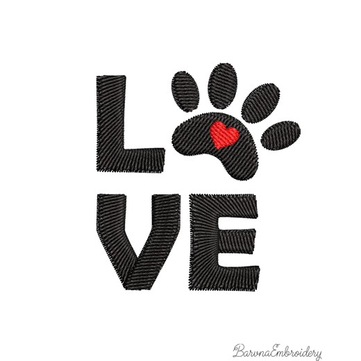 Love Paws Machine Embroidery Designs, Pets Embroidery File (instant Download) - Etsy