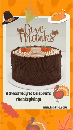www.fsb2go.com Give Thanks Tree Trunk Cake 203-939-9600 Forever Sweet Bakery #cake #thanksgivingdessert #cookies #shipcookies #norwalkbakery #corporategifts #foreversweetbakery #cupcakes #happythanksgiving | Forever Sweet Bakery | Facebook