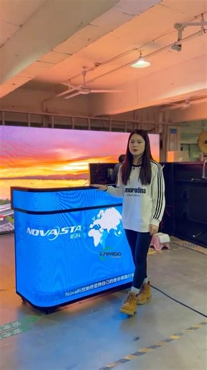 Wait, This Reception Desk is Actually an LED Screen?! 🤯 #leddisplay #ledscreen #shorts