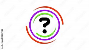 Question mark icon animation. Ask icon. Interrogation sign. What symbol.