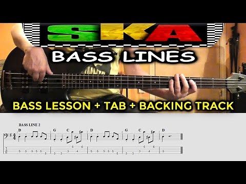SKA BASS LINES - Easy / Beginner SKA REGGAE - BASS LESSON / TUTORIAL with TABS & Backing Track