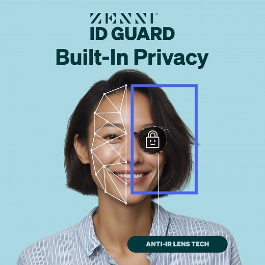 The EyeQLenz™ with Zenni ID Guard is a 4-in-1 lens that reflects infrared, filters blue light, blocks UV rays, and adapts to changing light. | Zenni Optical