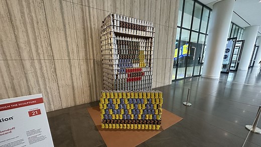 Design competition features sculptures made from canned food
