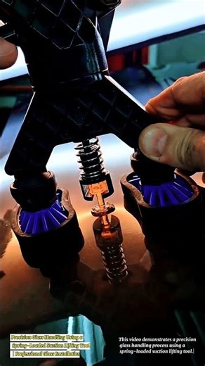 Precision Glass Handling Using a Spring-Loaded Suction Lifting Tool | Glass Installation