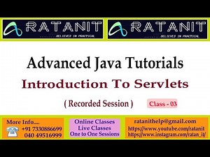 Advanced Java Tutorials || Introduction to Servlets || by Mr.Ratan || class-03