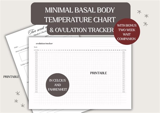 Minimal Basal Body Temperature Chart Bundle | BBT Ovulation & Two Week Wait Wellness Tracker | Fertility Tracker Printable - Etsy Australia