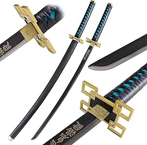 Bowen Demon Slayer Sword Real Metal,40.5-Inches Katana,Carbon Steel Samurai Sword Cosplay Anime Original Texture