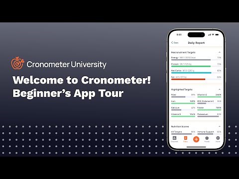 Welcome to Cronometer! Beginner's App Tour