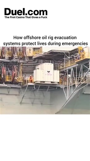 what if on Instagram: "Offshore oil rig evacuation systems are built for one mission: saving lives under extreme conditions. The setup includes a fire-retardant chute and integrated liferafts stored in a blast-proof container, ensuring protection even in high-risk environments. Certified by Lloyd’s Register and Russian RMRS, it can evacuate 159 people in just 10 minutes and up to 200 within 12 minutes 23 seconds. Withstanding temperatures from -30°C to +65°C, it is engineered to perform globally
