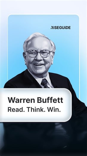 Buffett didn’t rely on opinions. He relied on pages. Become the best version of yourself with RiseGuide. Start with the test — link in bio. #readinghabit #mindsetgrowth #selfdevelopment #lifelonglearning #microlearning | Intelligence.riseguide