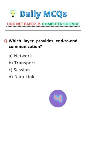 Which layer provides end-to-end communication? | Transport Layer | OSI Model | Daily MCQs #ugcnetcse