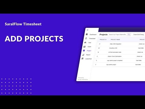 How to add Projects in Timesheet | SaralFlow