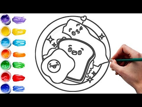 how to draw breakfast : breakfast drawing simple | food items