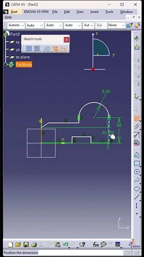 CATIA V5 Practice Exercise | Part Design Tutorial for Beginners #shorts #catia #catiav5
