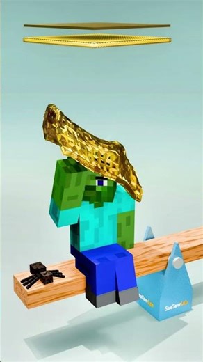 Minecraft Zombie Vs Golden Chains Physics Simulation