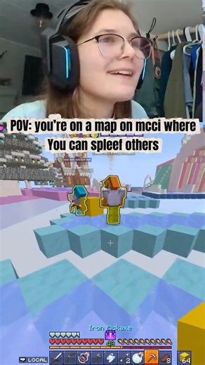 My teammate had it coming 😭 #minecraft #streamer #gamergirl #mcci #comedy #funny #spleef #fyp
