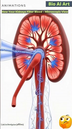Kidney Filtration Animation | Bio AI Art | 02