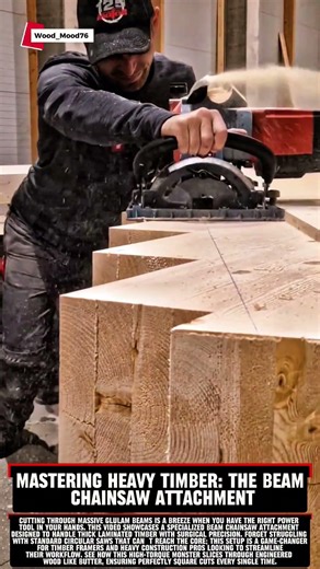 Mastering Heavy Timber: The Beam Chainsaw Attachment #TimberFraming #MasterCarpenter