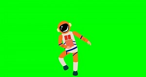 Dancing Spacemen looping 2d animation on green screen