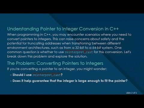 Should I Use reinterpret_cast When Converting Pointers to Integers?