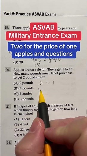 ASVAB Math AFQT AR Solutions 20 & 21