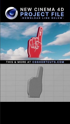 Cinema 4D Foam Finger ☝ C4D + Redshift Project File