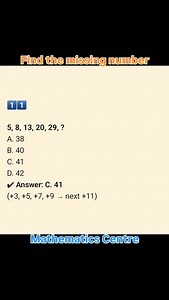 Find the missing number #missingnumber #ssccgl #viralreels #sscmath #virals | Mathematics Centre