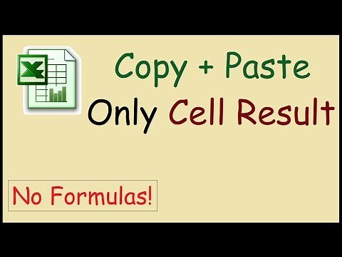 How to copy and paste only the result of a cell in Excel