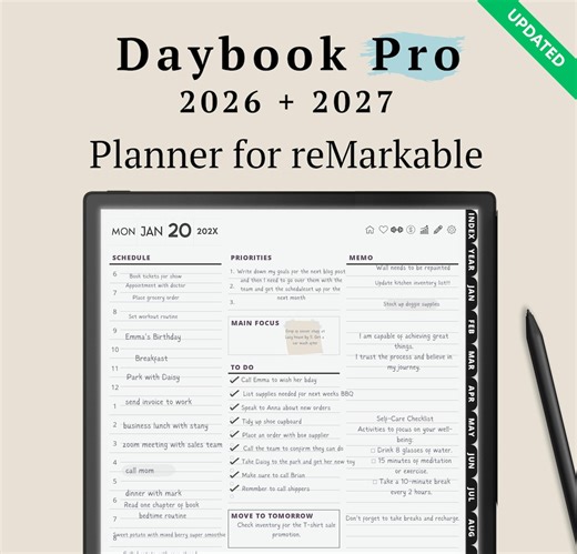 Templates for Remarkable 2 Tablet 2026   2027 | Productivity Bundle | Remarkable 2 Template - Etsy