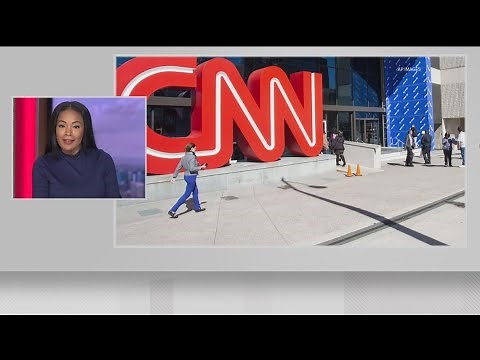 The iconic CNN sign comes down