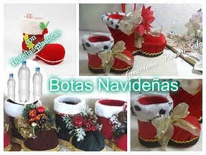 Christmas Boots Made from Plastic Bottles - DIY Recycled Materials/Santa Boots Made from Plastic ...