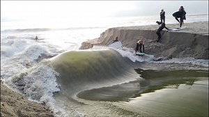19M views · 189K reactions | When the waves are bad, we are so desperate that we will ride urban runoff. Certain wave and tide conditions will build a sand berm that dams a river runoff. The river will break naturally a couple times a month. If the berm is high enough, water will eventually begin to trickle in to the ocean on its own until the the flow rate of the river is so great that it creates some impressive rapids. | Blair Conklin | Facebook