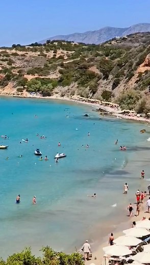 "Voulisma" beach at Istron. Very popular, 12 km from Agios Nikolaos, but worth a visit. | Crete