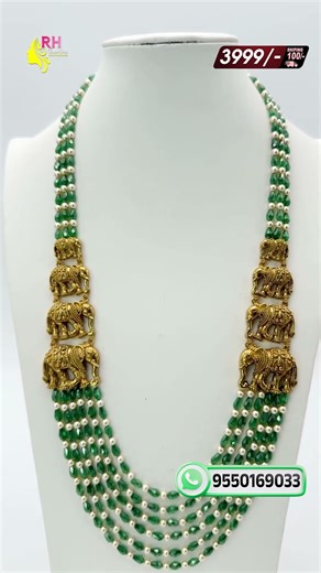 Elephant Side Pendants Necklace | CZ High Crushed Beads | New 2026 Model | Lowest Price