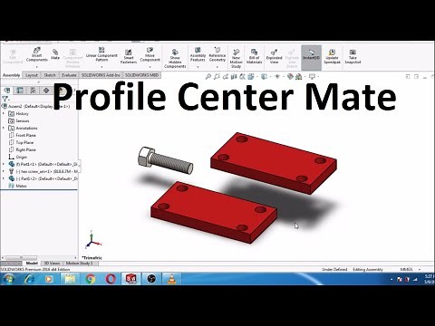 Profile center mate | Solidworks 2016 2018 | advance mate tutorial | assembly mates