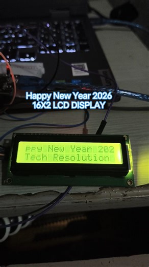 Happy New Year 2026 in 16X2 LCD Display #engineeringproject #arduino #esp32 #iot