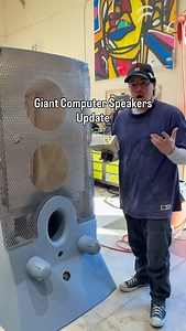 I’m making a giant computer speaker. Why??? Idk shut up. #giantcomputerspeakers #early2000s #90s #90stech #art | GWAK Productions