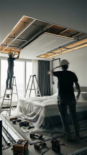 Luxury Bedroom Ceiling Design | Modern Wooden Ceiling with LED Lights
