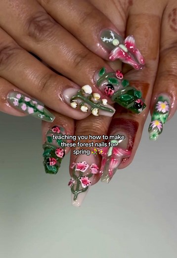 Forest Nail Art Tutorial for Spring